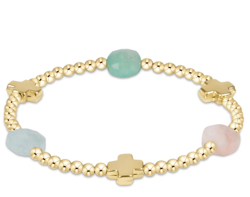 Signature Cross Admire Gold Pattern 3Mm Bead Bracelet - Hot Mess Ss25 ...